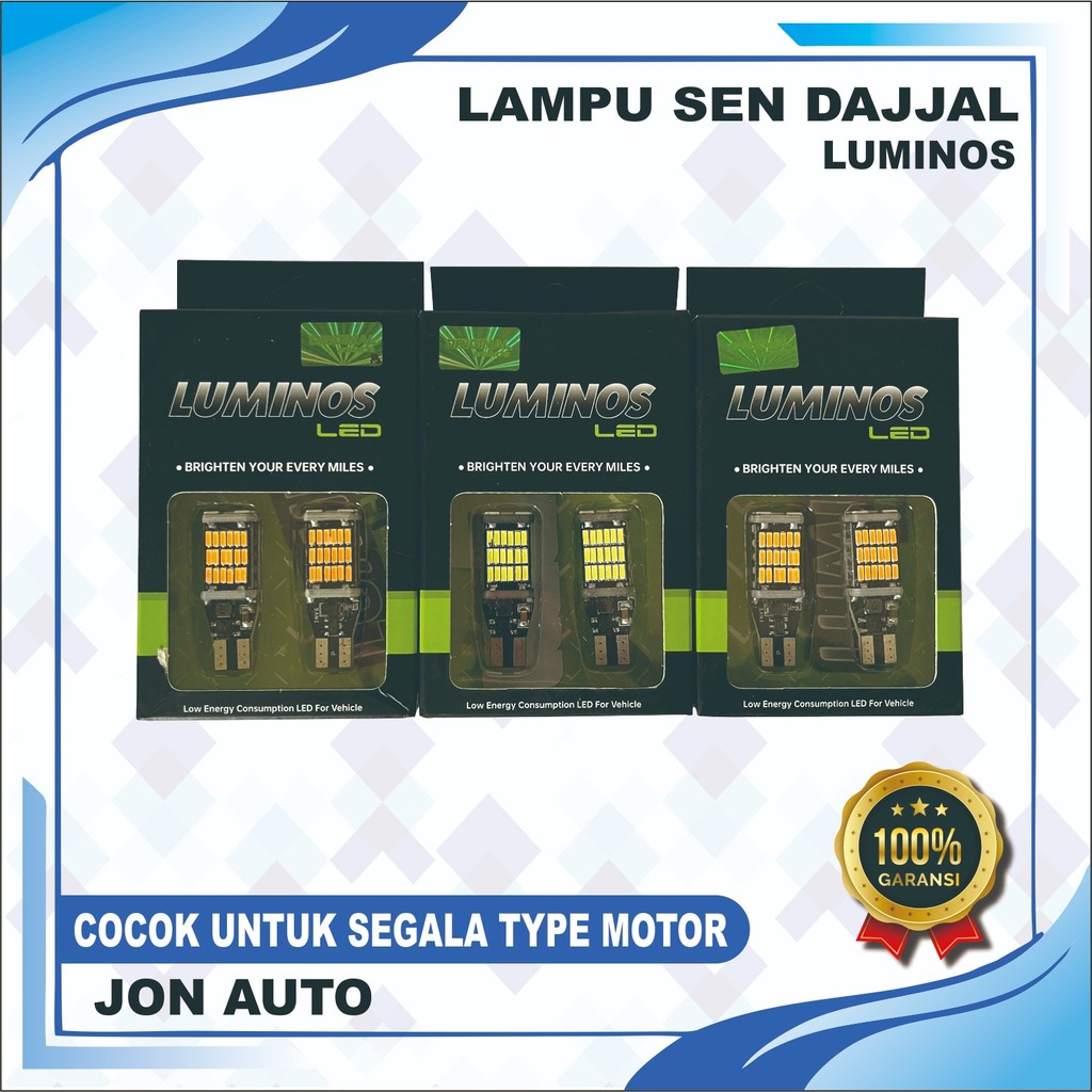 Jual LUMINOS LAMPU MOTOR MOBIL T10 45 LED LAMPU SEIN DAJAL SEN DAJJAL ...