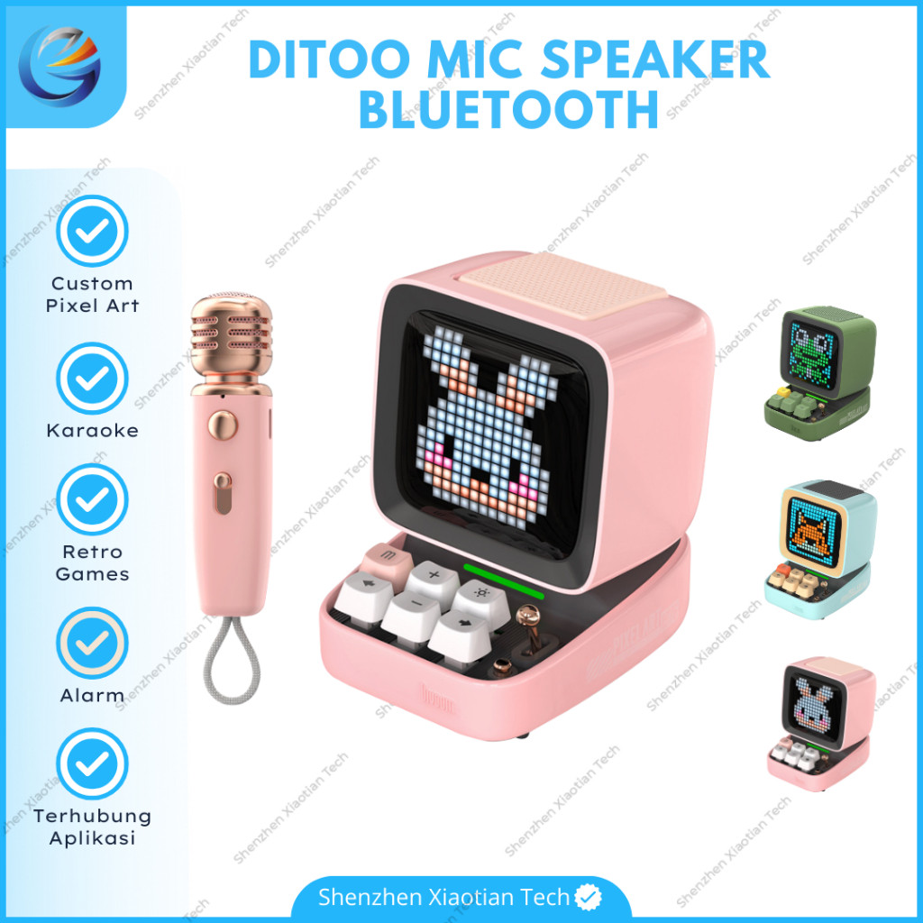 Jual Speaker Ditoo MIc Pixel Art | Speaker Bluetooth Karaoke Mic ...