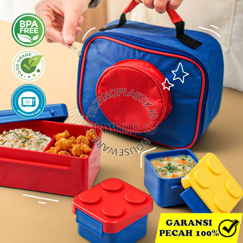 Jual Terlaris Big Block Lunch Box Set / Tempat Makan/Bekal Lego Model ...