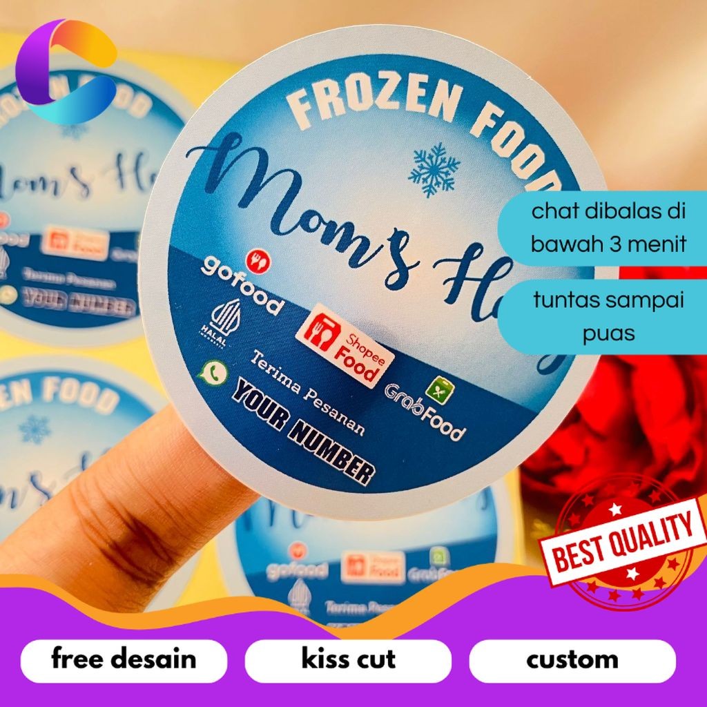 Jual Cetak INC 2-4 Cetak Label Frozen Food Stiker Chromo Makanan Beku ...