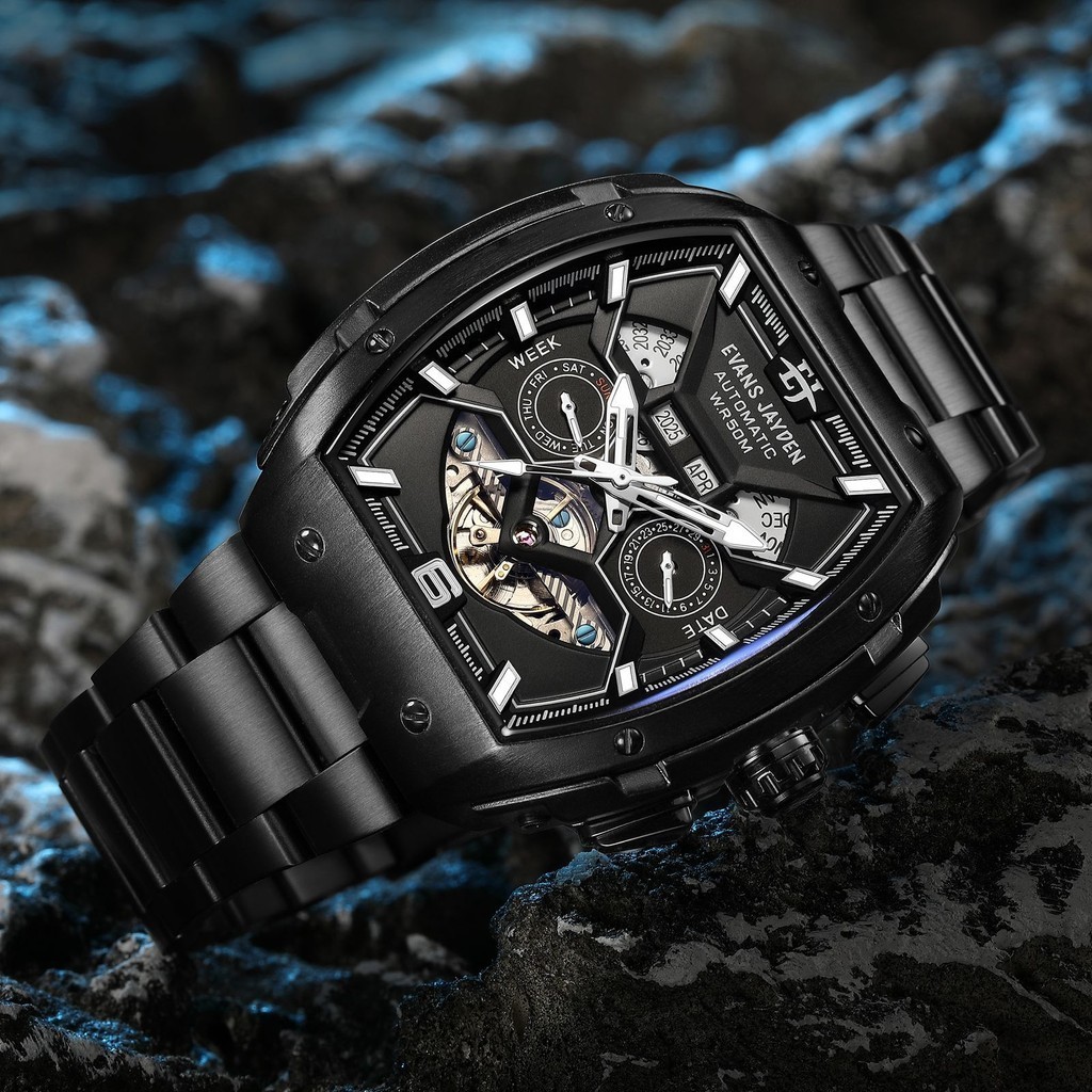 Jual [ PROMO SAAT LIVE ] Evans Jayden Jam Tangan Pria 9620 Rantai Automatic Stainless Steel Kaca ...