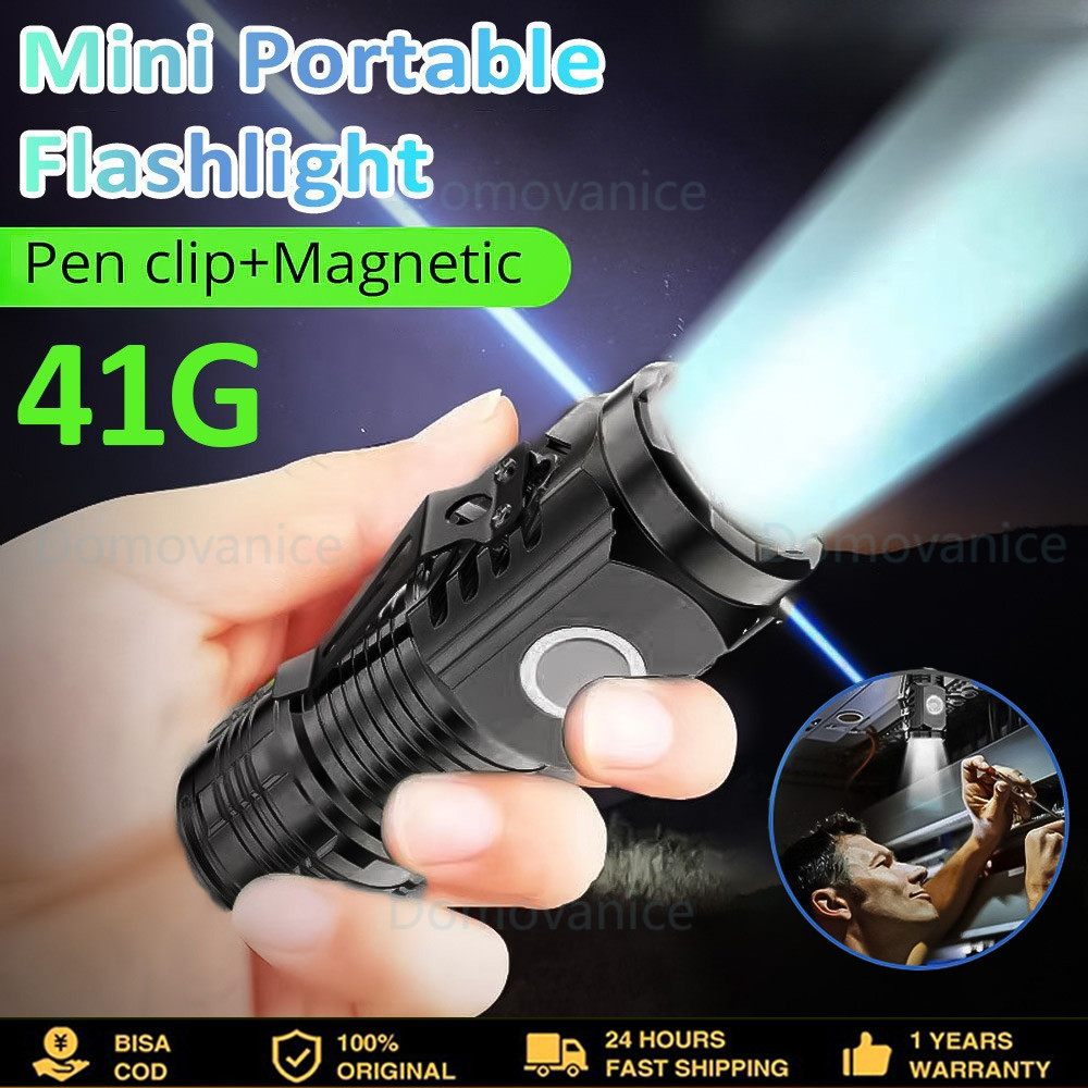 Jual Senter Mini LED 3 Mata / Senter Mini Anti Air Super Terang / Senter Mini Rechargeable ...