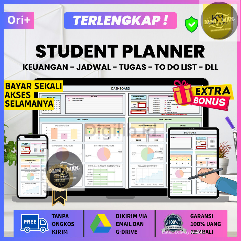 Jual TEMPLATE STUDENT PLANNER Digital Perencana Rencana Manajemen Pembelajaran Belajar Tugas ...