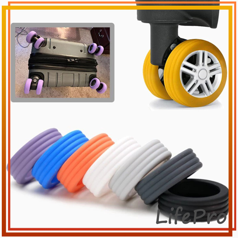 Jual 8 PCS Cover Roda Koper / Protector Ring Karet Roda Koper / Luggage ...