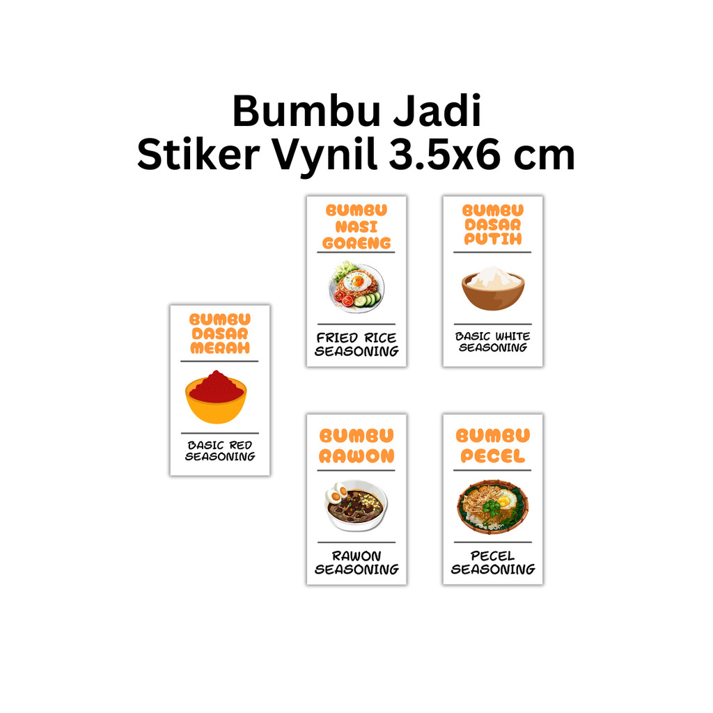 Jual KIM SHOP Label Stiker Bumbu Dapur Custom Aneka Bumbu Dasar Pecel ...