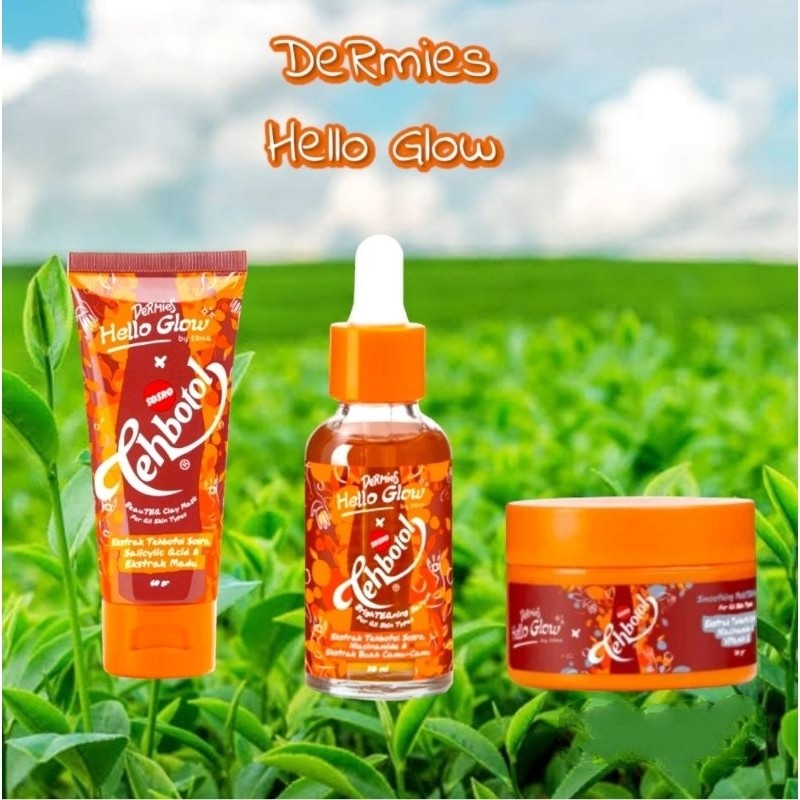 Jual Dermies Hello Glow X Teh Botol Sosro Brightening Series | Clay ...