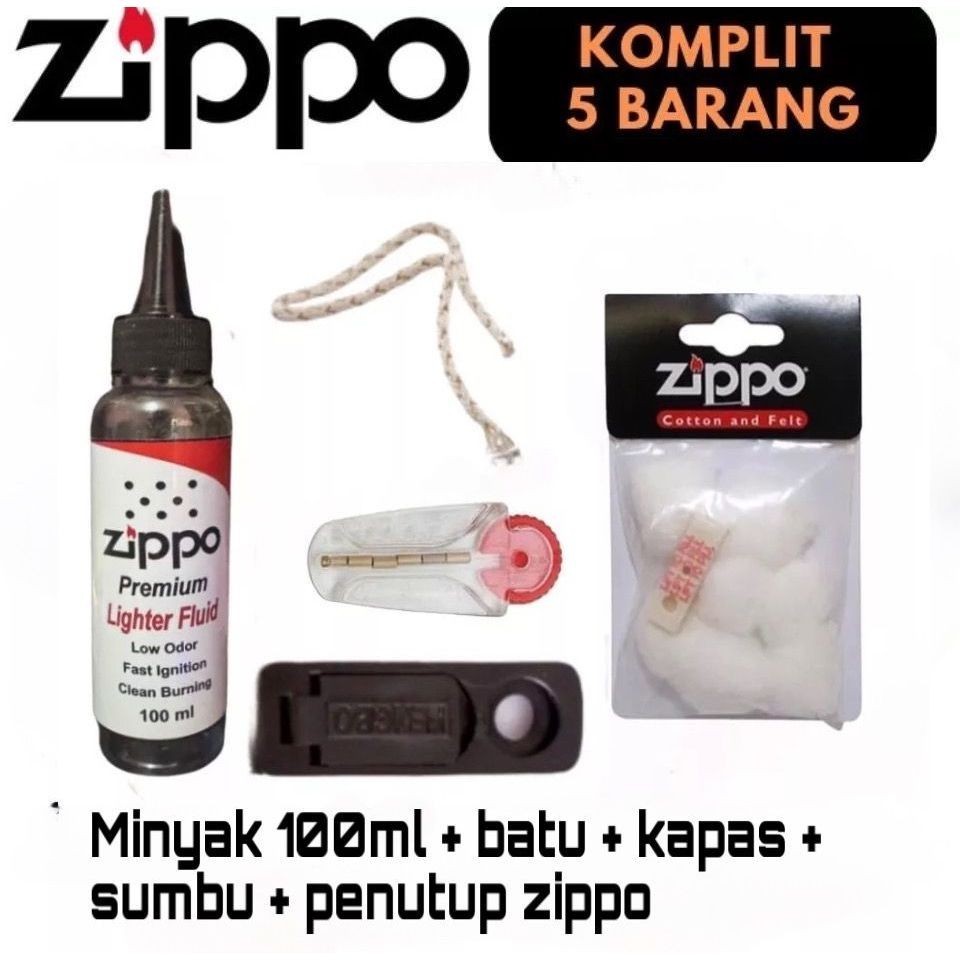 Jual PROMO PAKET MINYAK ZIPPO PLUS BATU ZIPPO DAN SUMBU ZIPPO Kapas ...