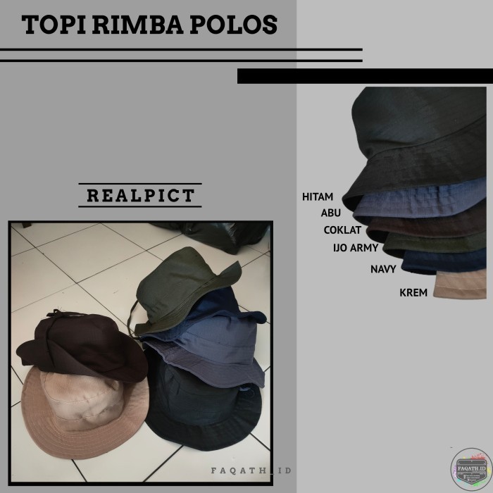 Jual Topi Bucket Rimba Hat Tali Polos Safari Pendaki Hutan Outdoor ...