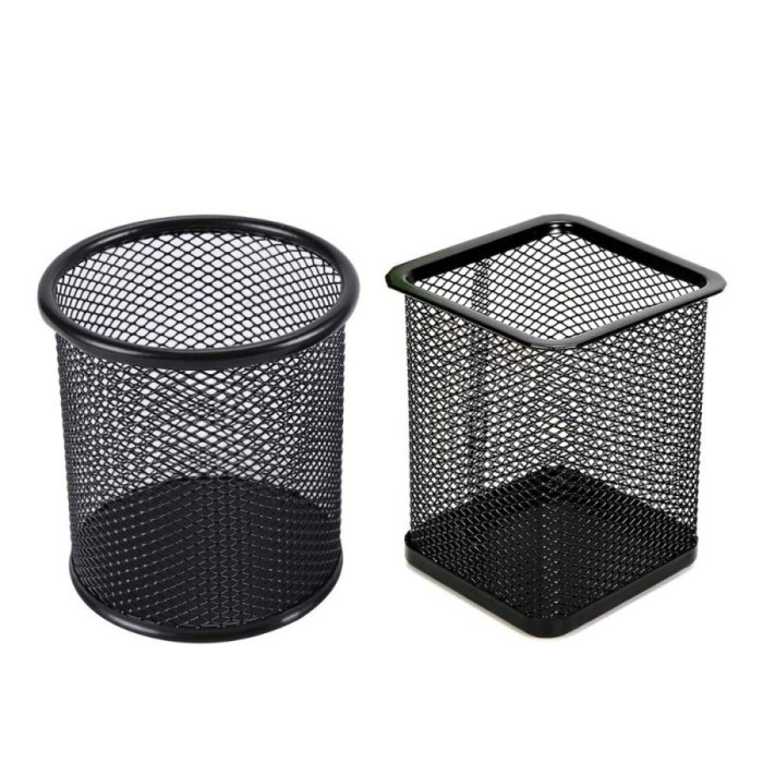 Jual Tempat Pensil Pulpen / Pen Stand / Pen Holder Besi Jaring Bulat ...