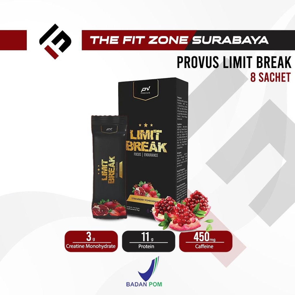 Jual PROVUS Limit Break 120 Gram 8 Sachet PreWorkout Energy Drink ...