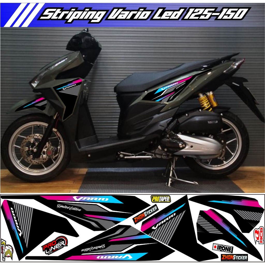 Jual STRIPING VARIASI HONDA VARIO LED 125-150 STICKER LIST-PLAT BODI SIMPLE MOTIF TERBARU HONDA ...