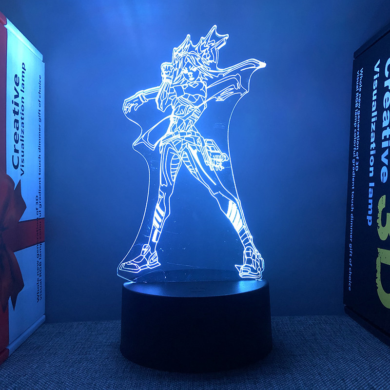 Jual Valorant Figure Neon 3d Led Lamp For Bedroom Custom Game Hero ...