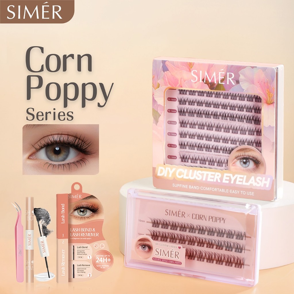 Jual SIMER Corn Poppy Series – C Curl DIY Cluster Lashes – C Curl ...