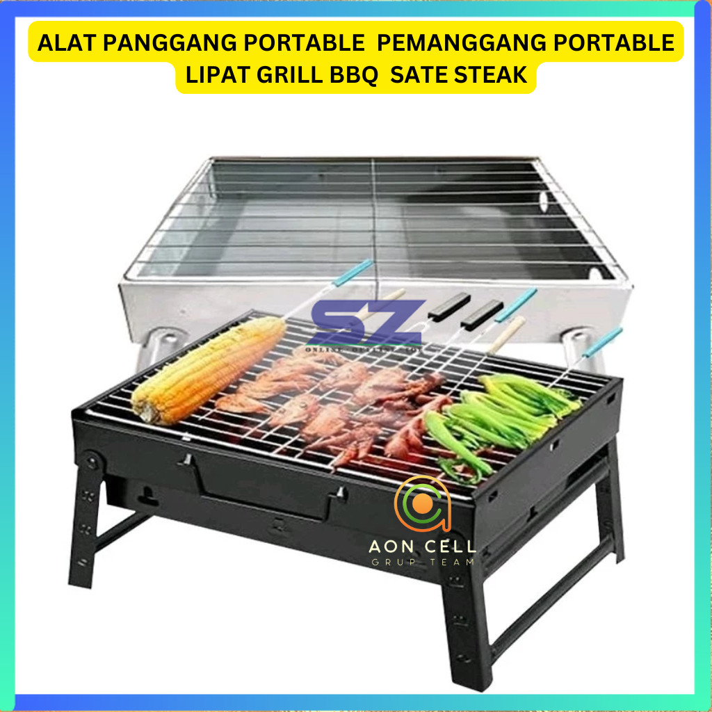 Jual ALAT PANGGANG PORTABLE JUMBO PEMANGGANG PORTABLE LIPAT GRILL BBQ ...