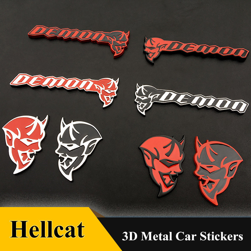 Jual Metal Hellcat SRT Demon Emblem Car Sticker Front Grill Fender ...