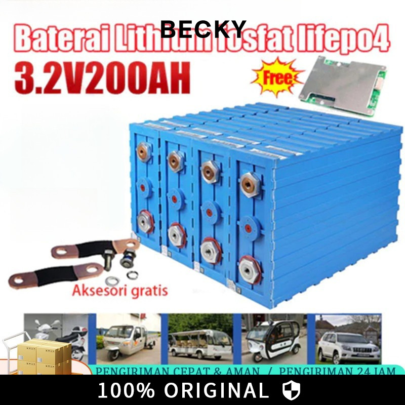 Jual BECKY 12V 200AH /120AH FREE BMS Baterai Barang baru Baterai ...