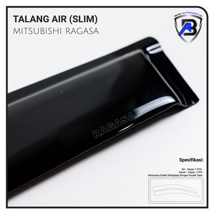 Jual Talang Air Pintu Mobil Mitsubishi Ragasa Model Slim 2 Pintu Hitam ...
