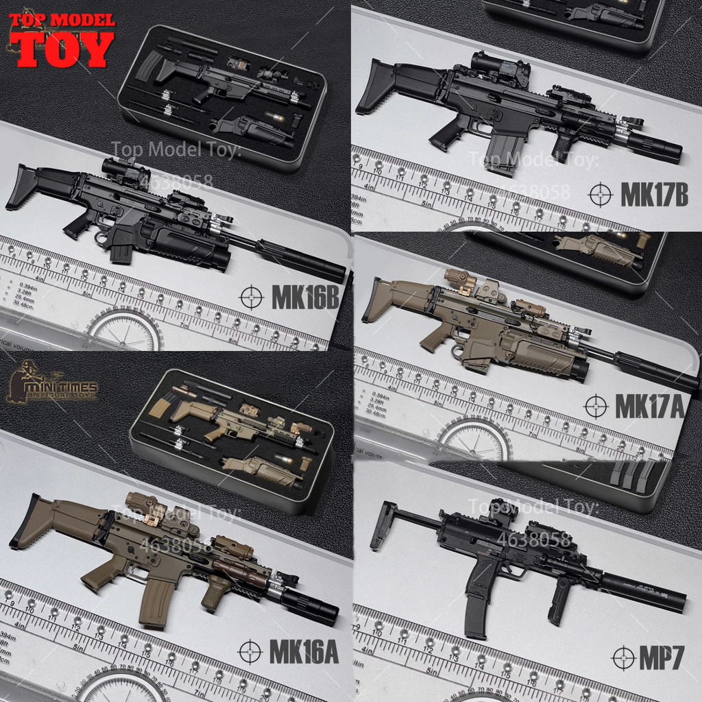 Jual mini times toys Gun Model 1/6 Scale MK16 MK17 MP7 HK416 Figure ...