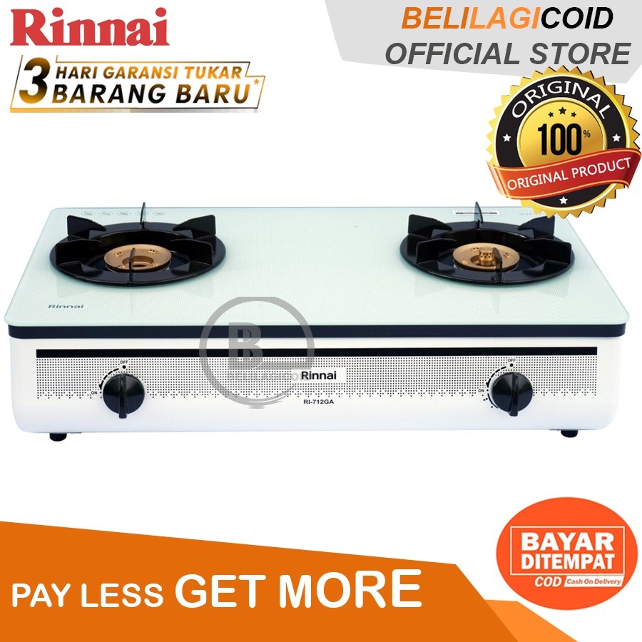 Jual (cod) Rinnai Kompor Gas 2 Tungku RI 712 GA (W) / Kompor Rinnai 2 ...