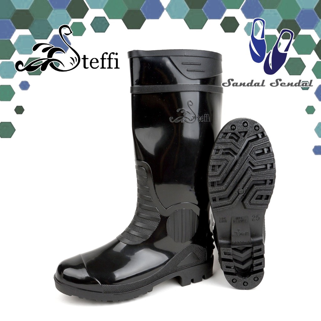 Jual Sepatu Boot Tinggi Steffi Boots PRO Hitam Anti Slip Air Lentur ...