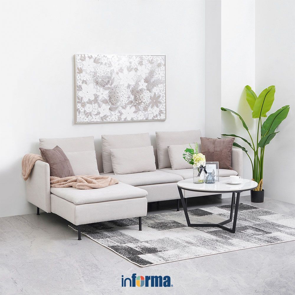 Jual Informa Levi Sofa Modular Sudut Fabric - Krem Beige Tempat Empuk ...