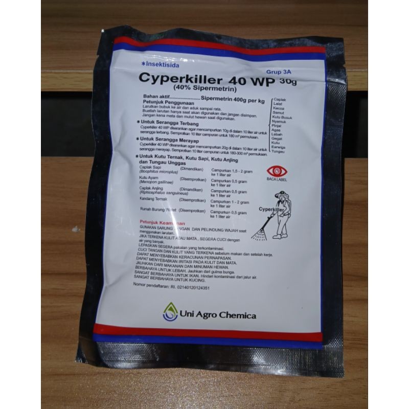 Jual CYPERKILLER 40 WP 30 GR INSEKTISIDA SERBUK RACUN CAPLAK ANJING ...