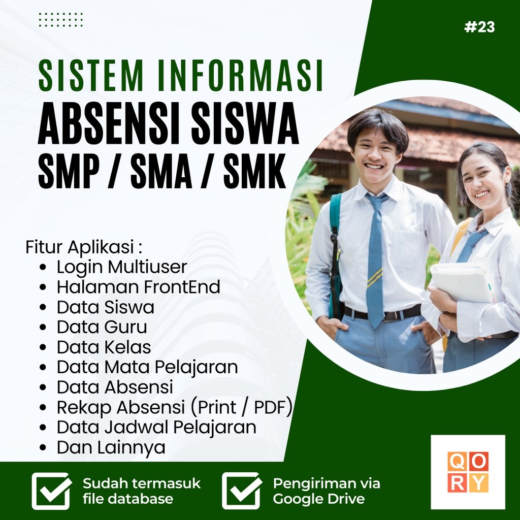 Jual Source Code Program Aplikasi Sistem Informasi Absensi Siswa SMP - SMA - SMK Berbasis Web ...