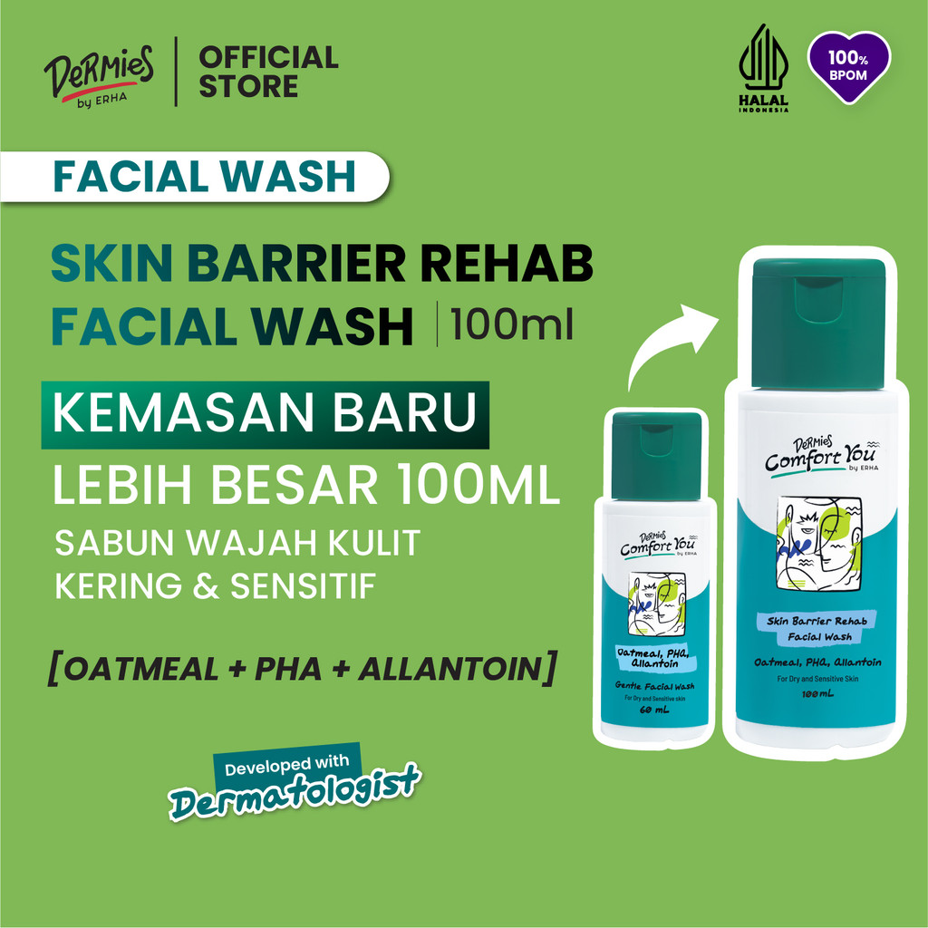 Jual DERMIES Comfort You Skin Barrier Rehab Facial Wash - 100ML ...