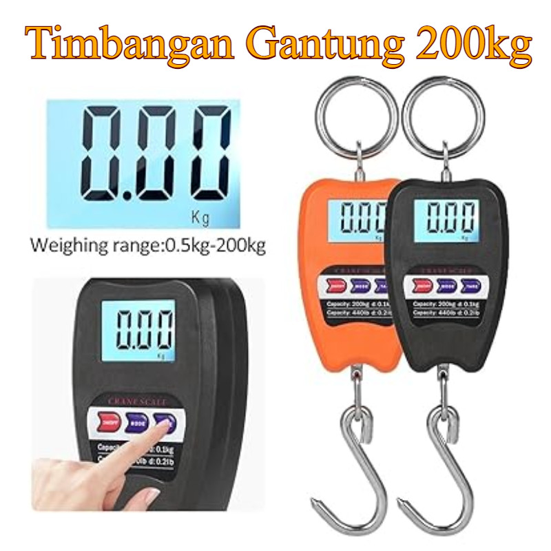 Jual Timbangan Gantung Digital 200Kg Timbangan Gantung Barang 200Kg ...