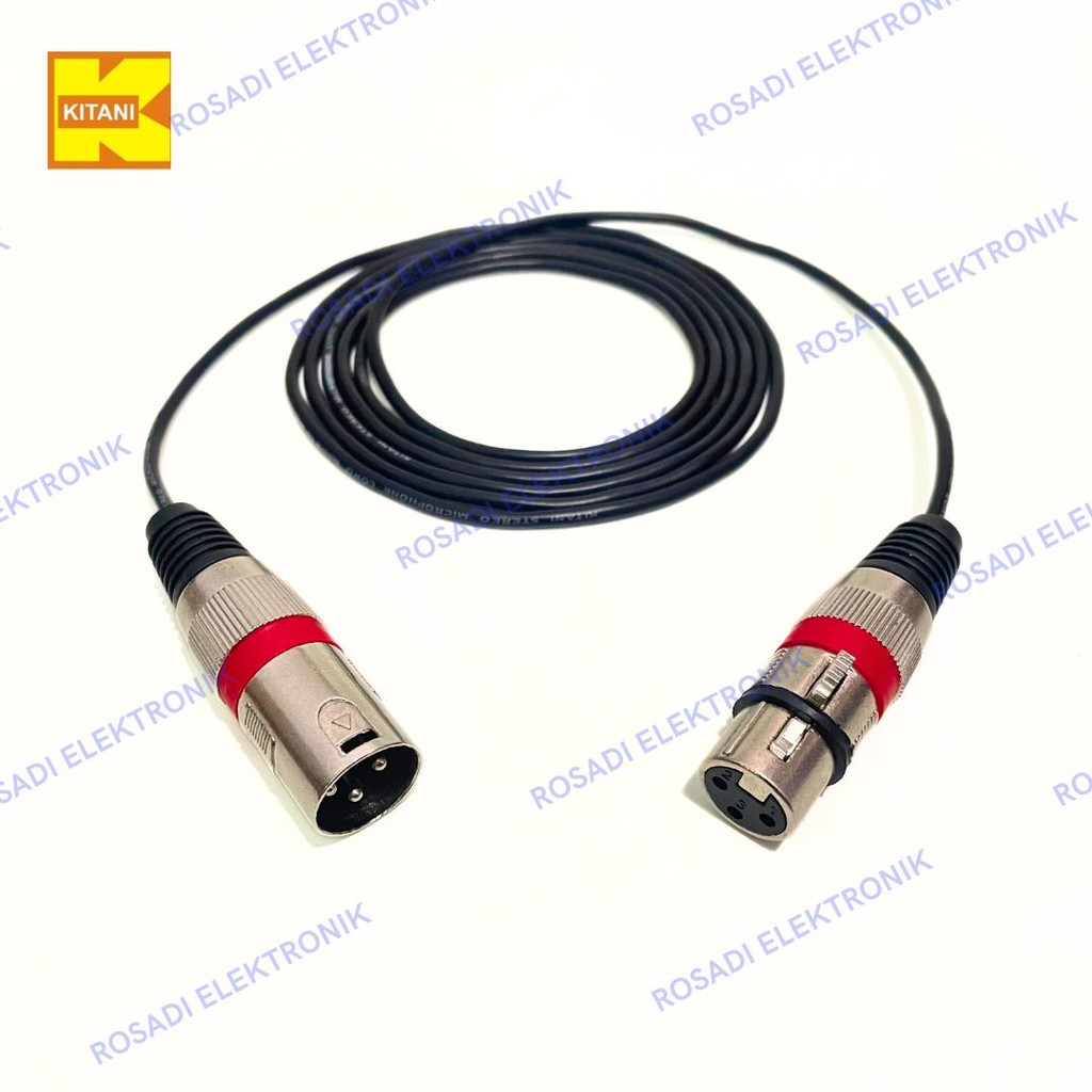 Jual kabel audio xlr male to xlr female 3pin canon female kabel mic ...
