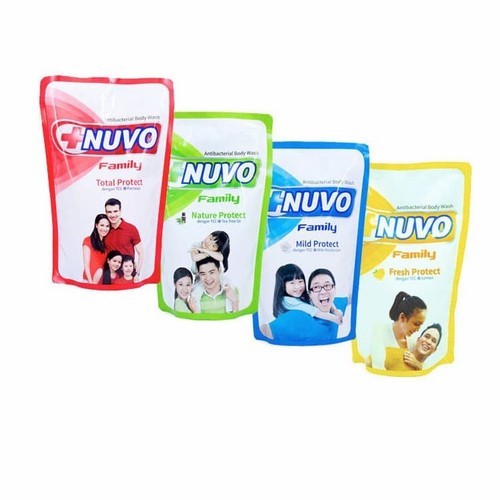 Jual NUVO FAMILY LIQUID ANTI BACTERIAL SABUN MANDI CAIR 60 ml BODY WASH POUCH PINK GOLD HIJAU ...
