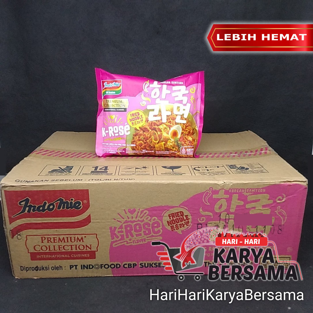 Jual INDOMIE MI INSTAN GORENG K-ROSE KOREAN PER KARTON 20'S X 85GR | Shopee Indonesia