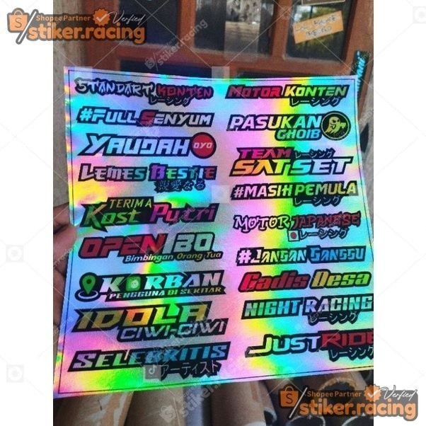 Jual Sticker Pack Kata Kata Viral Stiker Racing Stiker Helm Stiker Motor - Kode 10351 | Shopee ...
