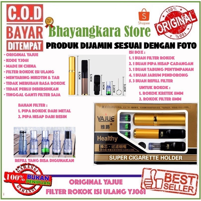 Jual ORIGINAL YAJUE YJ061 ISI ULANG PIPA SARINGAN ASAP UNTUK DIAMETER ...