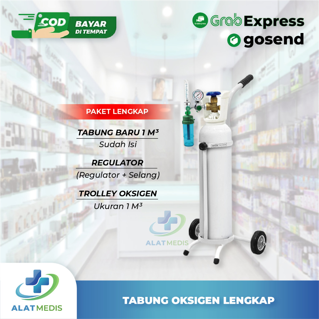 Jual Tabung Oksigen 1m3 lengkap komplit siap pakai | Shopee Indonesia