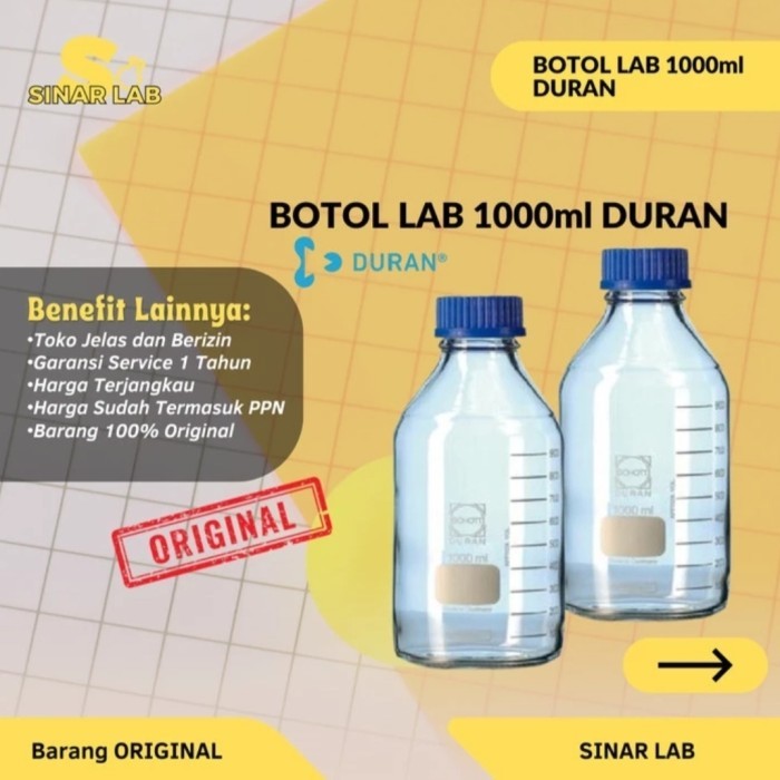 Jual Botol Lab 1000 ml / Laboratory Bottle per Box isi 10pcs | Shopee ...