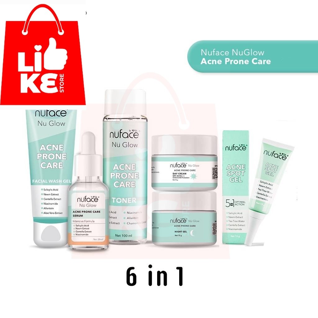 Jual PAKET NUFACE Nuglow Acne Prone Care 6IN1 | Shopee Indonesia