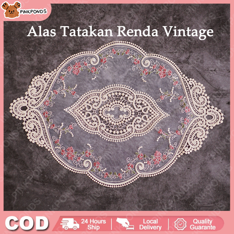 Jual COD Alas Meja Vintage Alas Meja Pelari Meja Renda Prancis Tatakan ...