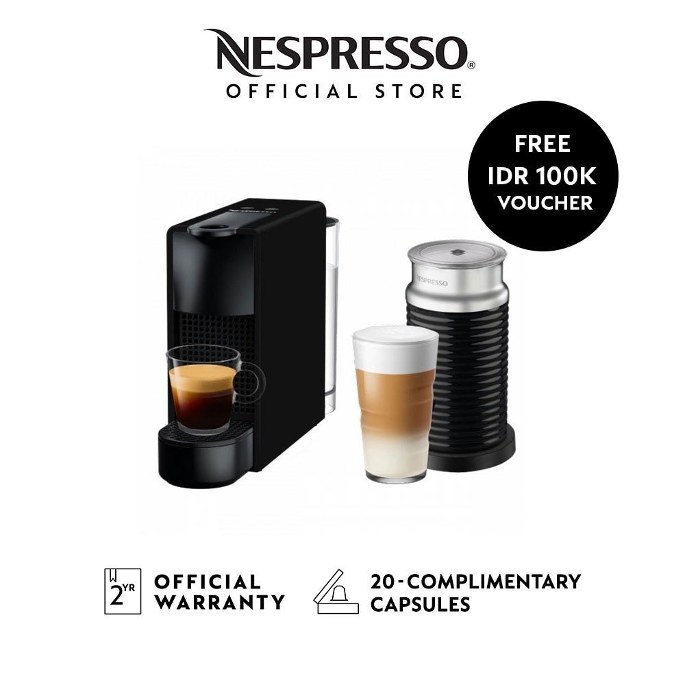 Jual NESPRESSO Essenza Mini Coffee Machine Black, with Aeroccino3 Black ...
