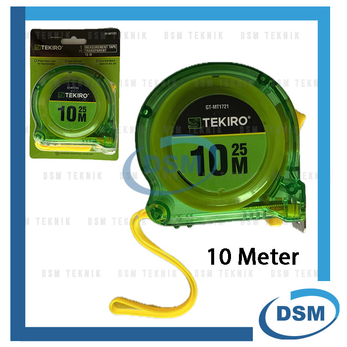 Jual TEKIRO ROL METERAN 10 METER TRANSPARAN 10M MEASURING TAPE GT ...