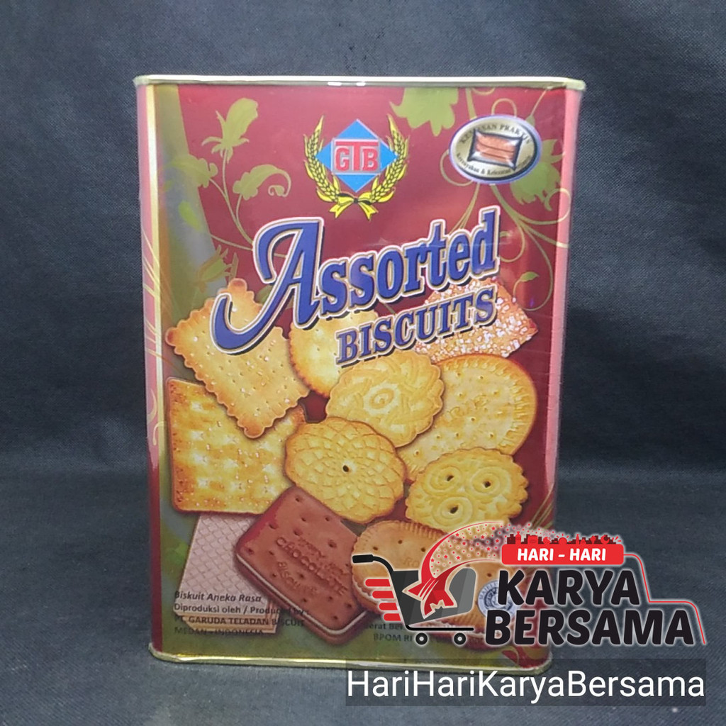 Jual MAKANAN RINGAN BISKUIT KALENG GTB ASSORTED BISCUITS KEMASAN ...