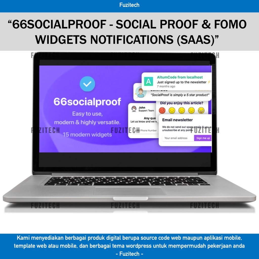 Jual SOURCE CODE APLIKASI WEB 66SOCIALPROOF - SOCIAL PROOF & FOMO WIDGETS NOTIFICATIONS (SAAS ...