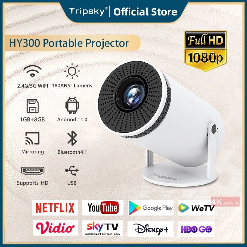 Jual Tripsky HY300 Proyektor mini Portable HD Smart Projector Android ...