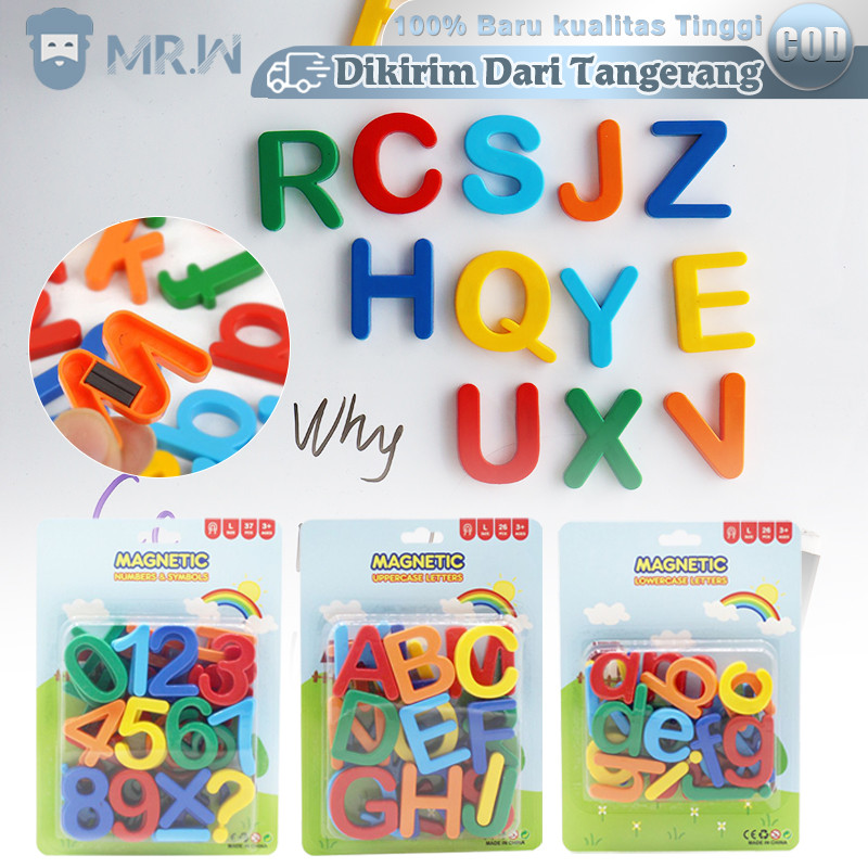 Jual Magnetic Alphabet 26/37pcs Puzzle Huruf Dan Angka Magnet Alfabet ...