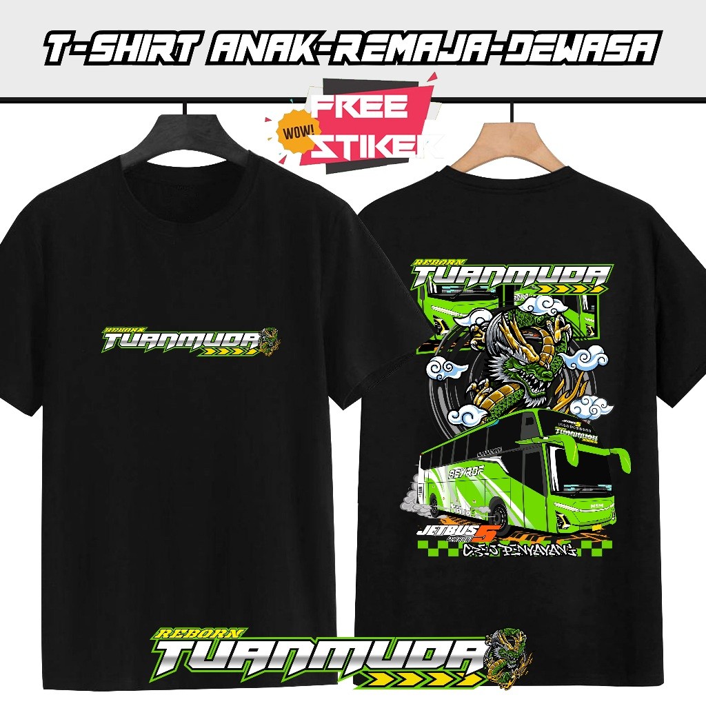 Jual Baju Bus TUAN MUDA JB5 X dragon anak-dewasa combed30s Free Stiker ...