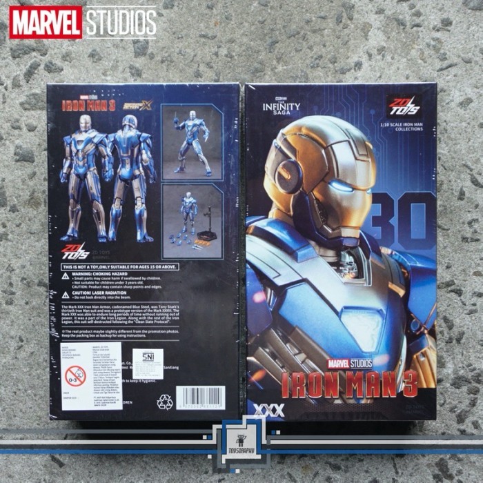 Jual ZD Toys IRON MAN Mark 30 Blue Steel Ironman 3 Marvel Legends ...