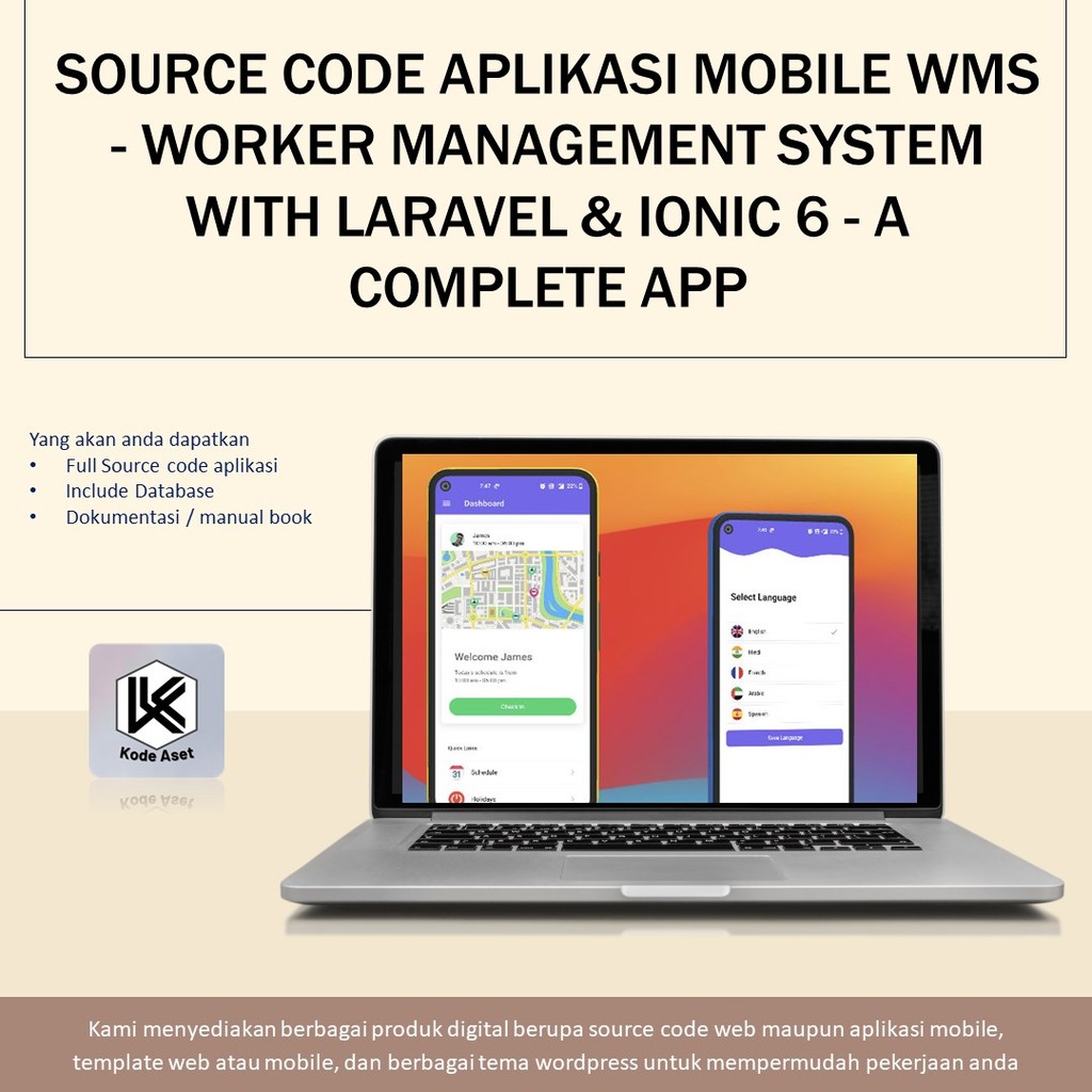 Jual SOURCE CODE APLIKASI MOBILE WMS - WORKER MANAGEMENT SYSTEM WITH LARAVEL & IONIC 6 - A ...