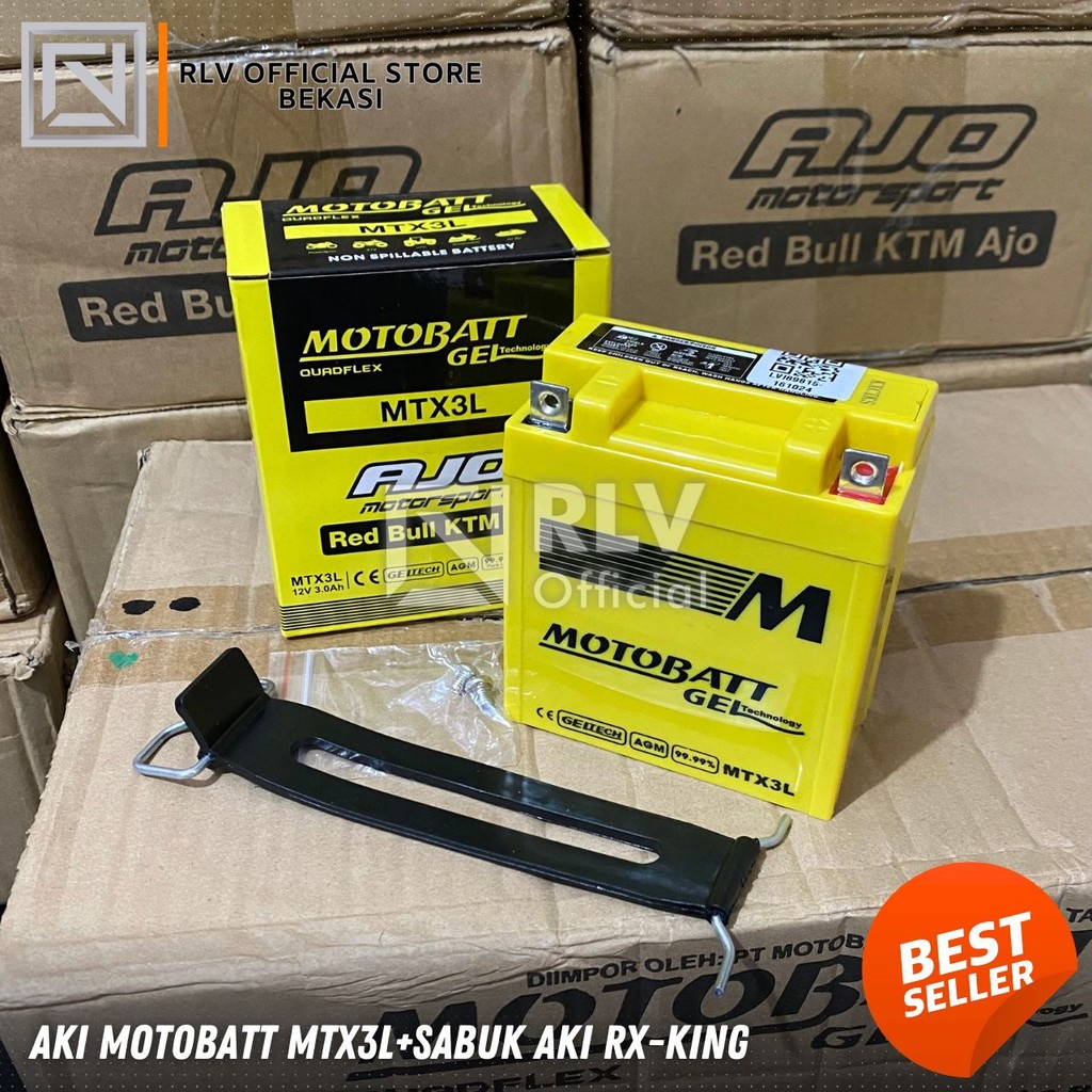 Jual AKI MOTTOBAT MTX3L RX KING RXS AKI RX KING RXK Plus Sabuk TERLARIS ...