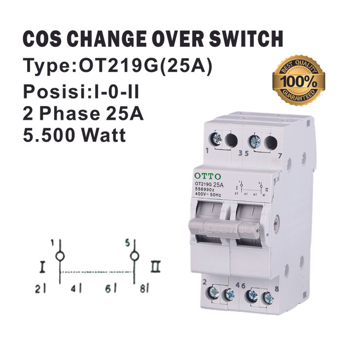 Jual Ohm Saklar / COS Change Over Switch Model MCB Din Rail 2Phase 25A | Shopee Indonesia