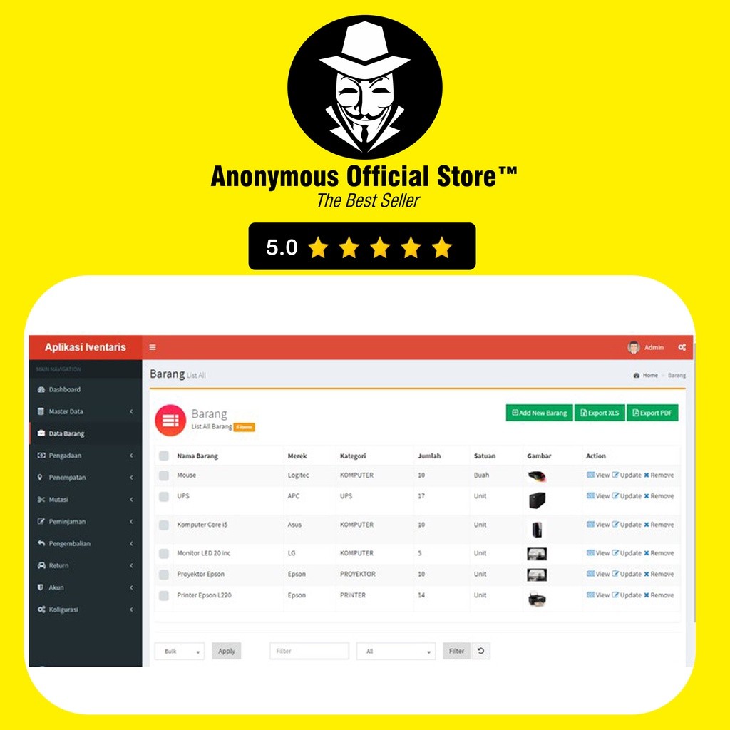 Jual WEB PROGRAM SOURCE CODE SISTEM INFORMASI INVENTARIS MONITOR ASET PHP 7 MYSQL BERBASIS ...